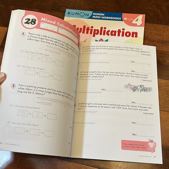 Other | Kumon Grade 4 Math Workbooks Multiplication And Word Problems ...